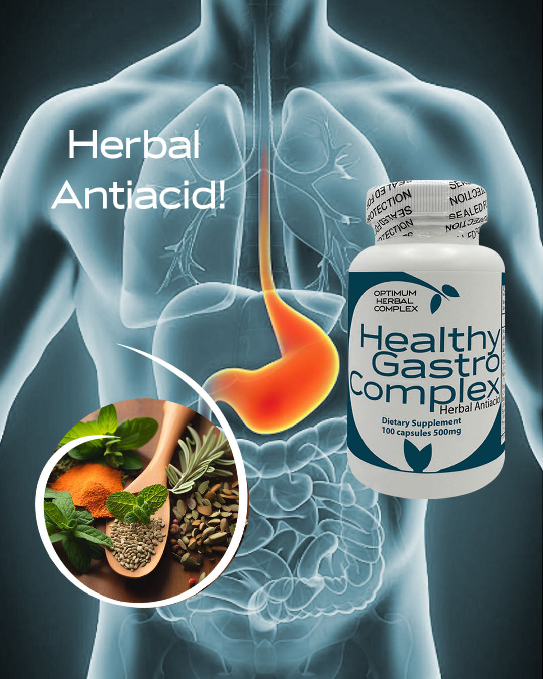 Healthy Gastro Complex 100 capsules 500mg | Digestive and Soothing Her ...